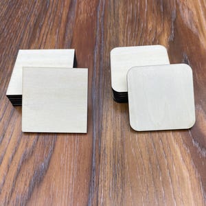 Square Laser-cut Unfinished Wood Craft Blanks | Wooden Squares | Craft ...