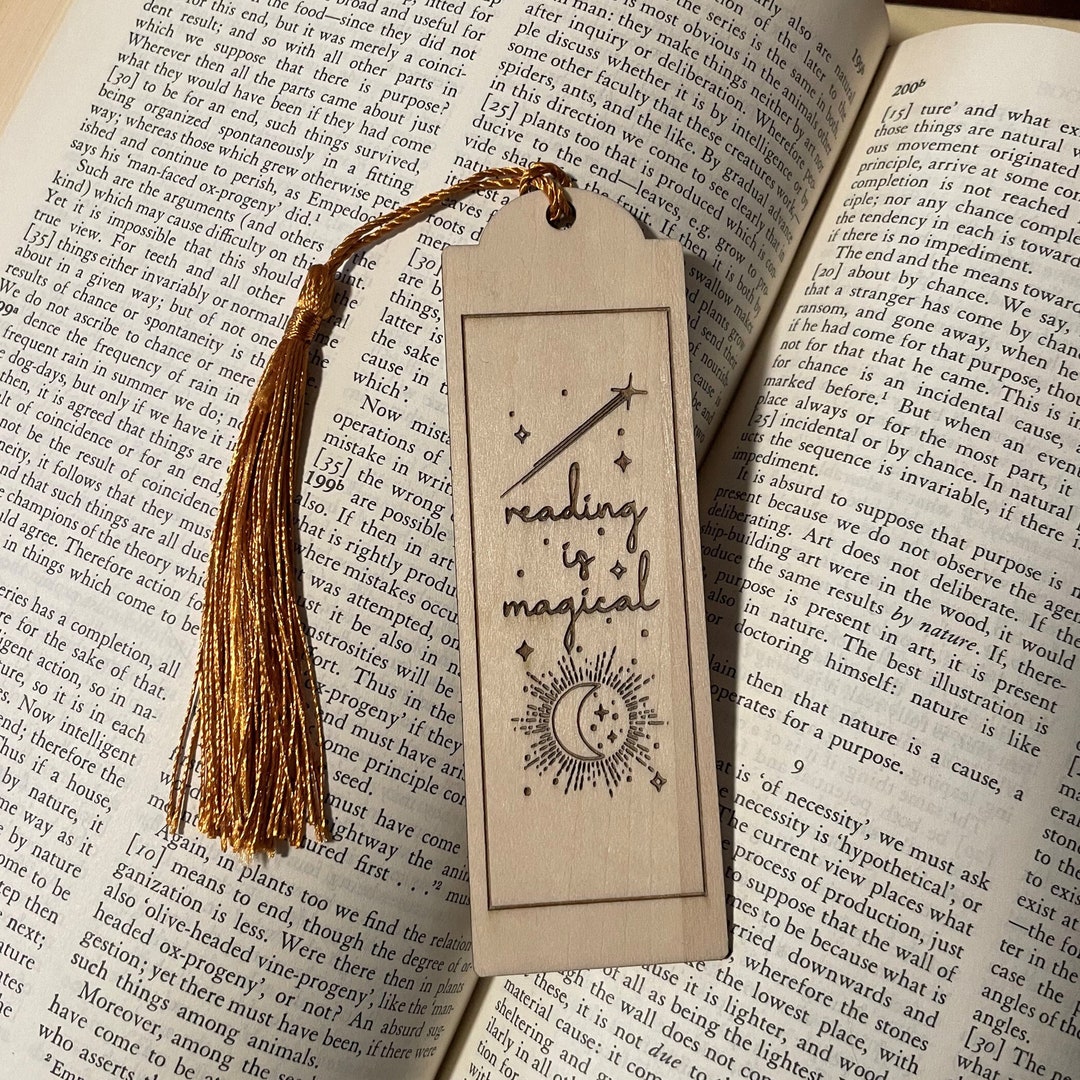 Reading is Magical Bookmark - Personalized Bookmark - Engraved Wooden ...