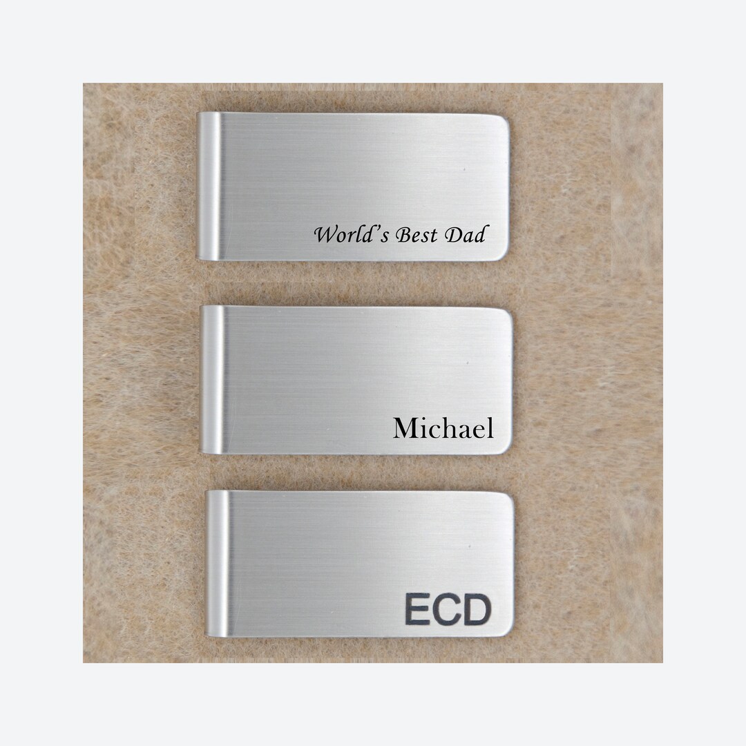 Personalized Laser-engraved Money Clip | Personalized Gift | Mens Money ...