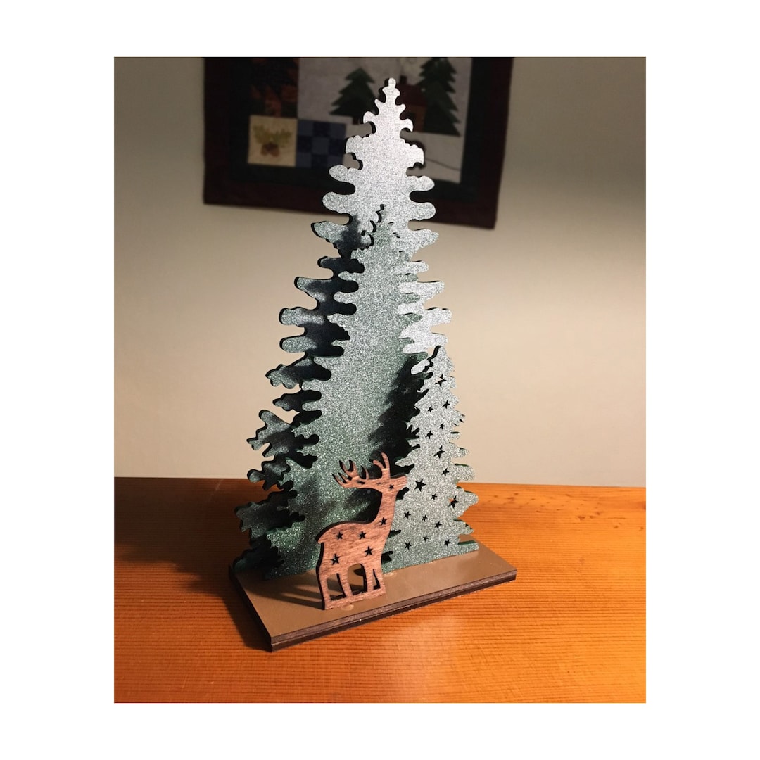 3D Winter Scene Laser Cut and Painted Wood Christmas - Etsy