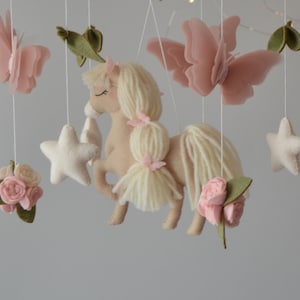 Horse Baby Mobile Girl. Butterflies Baby Mobile. Baby Shower Gift ...