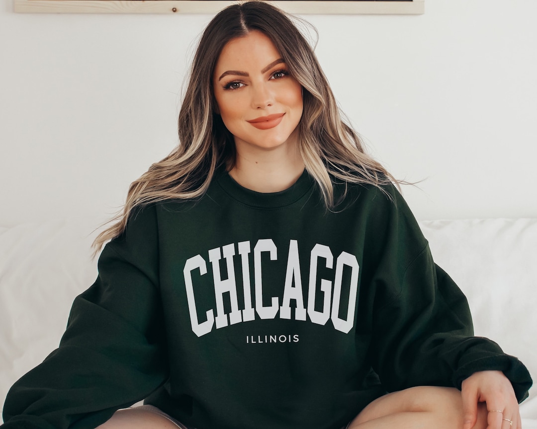 Chicago Illinois Crewneck Sweatshirt, Chicago Sweatshirt, Minimalist ...
