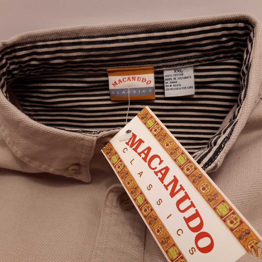 Vintage and RARE Macanudo Maduro Beige Button Down Shirt With ...