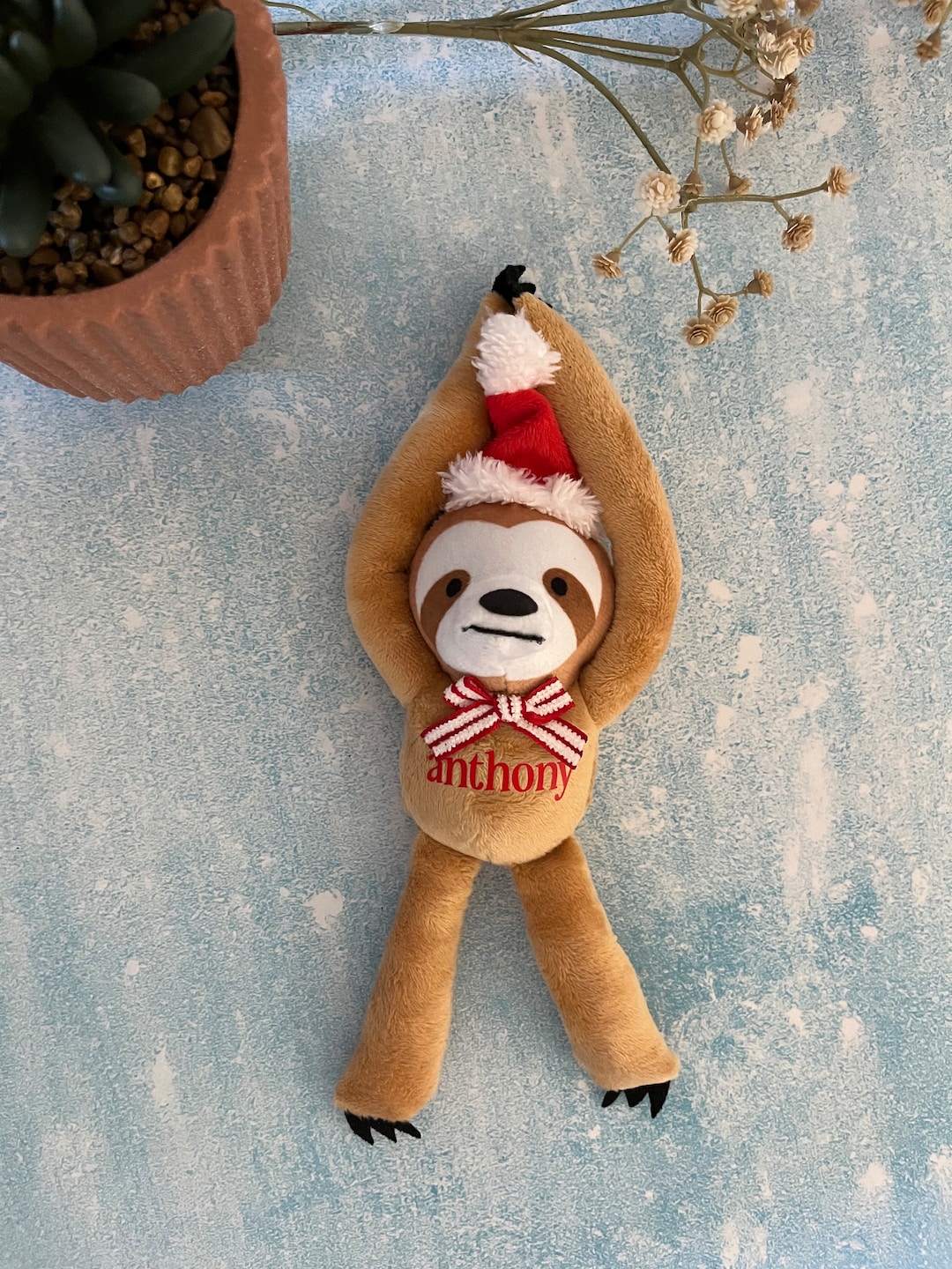 Personalized Sloth Christmas Plushie Stocking Stuffer Sloth Ornament ...