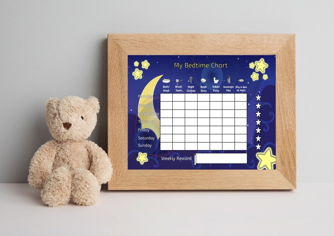Bedtime Chart A4, INSTANT DOWNLOAD, Sleep Chart, Bedtime Routine - Etsy
