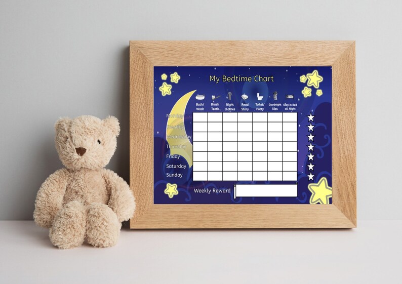 Bedtime Chart A4, INSTANT DOWNLOAD, Sleep Chart, Bedtime Routine - Etsy