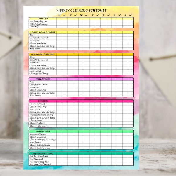 Cleaning Rota - Etsy UK