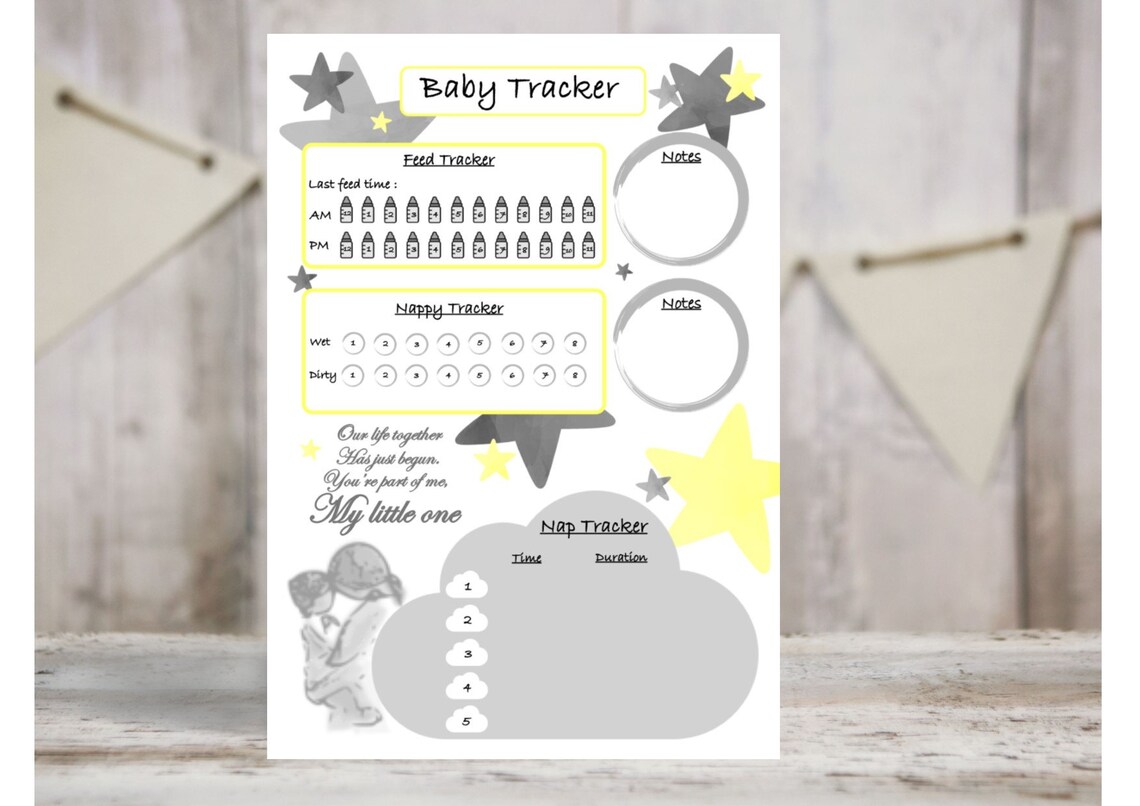 Baby Tracker A4, INSTANT DOWNLOAD, Baby Feeding Chart, Baby Sleep Chart ...