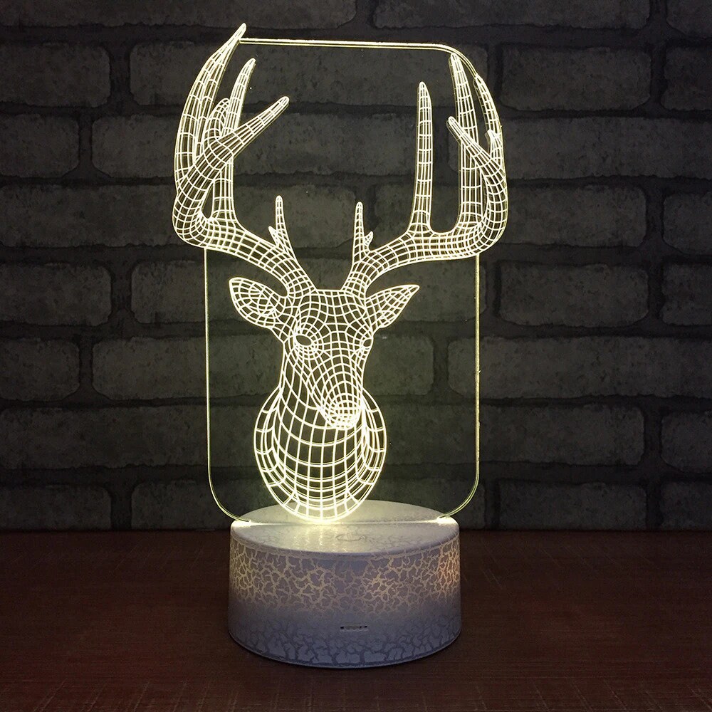 Deer Acrylic LED Lamp SVG File for Laser Cutting Machine - Etsy