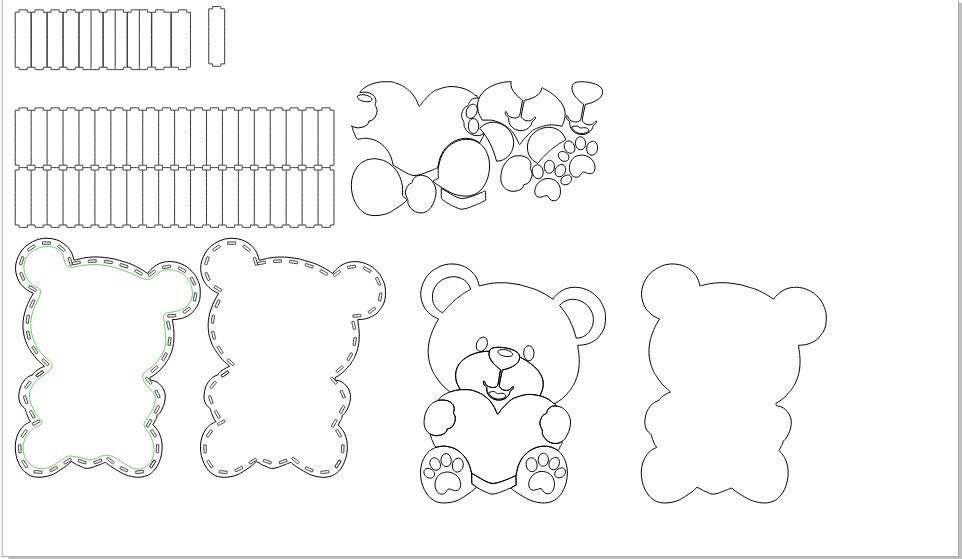 Teddy Bear Box for Valentine's Day for Gift or Chocolate SVG Laser Cut ...