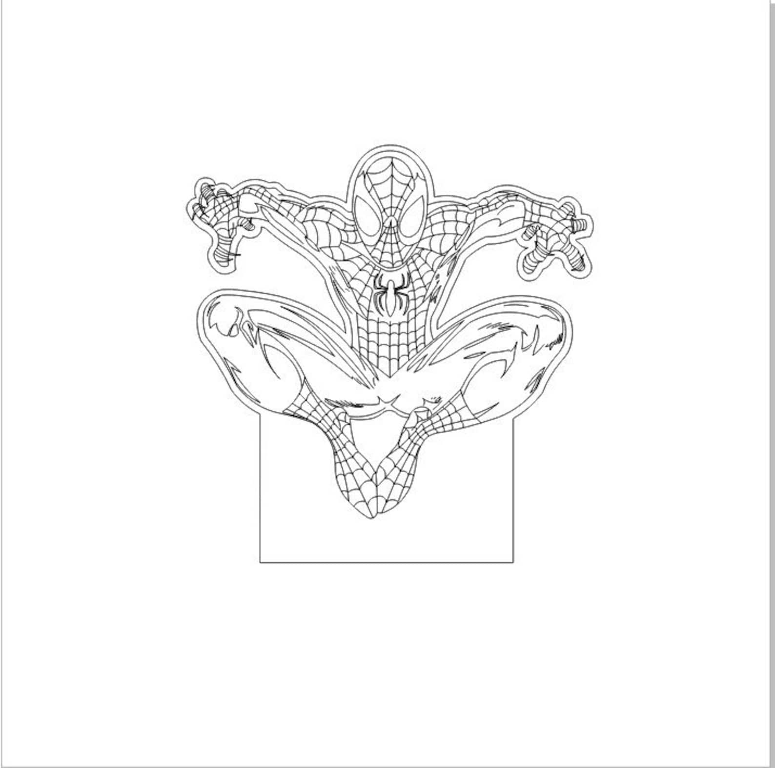 Spiderman Laser Cut File, SVG Spiderman 3D Night Light Stand for LED ...