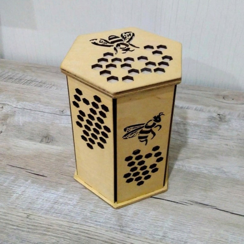 Honey Box Laser Cut File for Honey With Bees and Honeycombs - Etsy