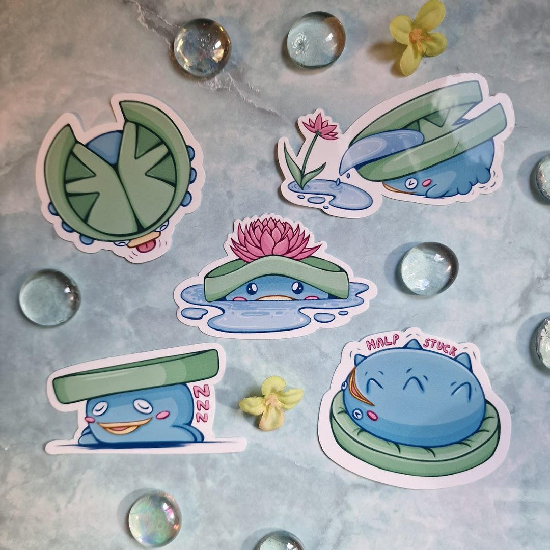 Lotad Stickers - Pokemon Inspired Waterproof Vinyl Stickers - Etsy