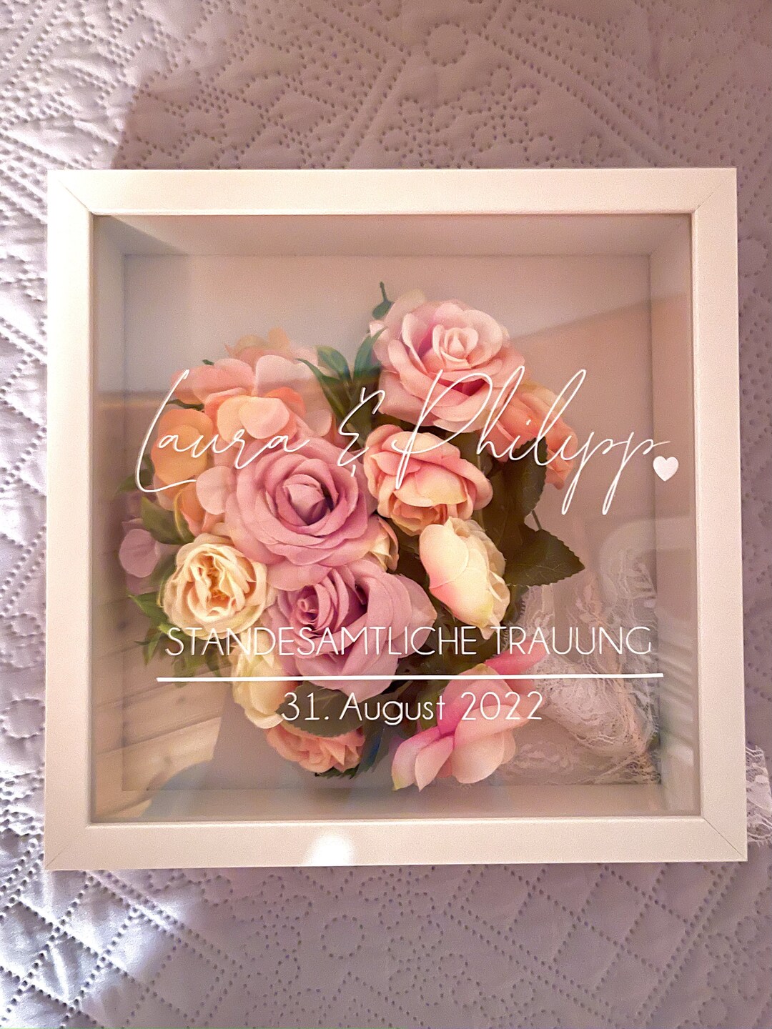 Immortalize Your Bridal Bouquet in a Picture Frame Different Fonts ...