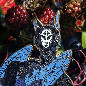 Sphinx Hard Enamel Pin Badge Blue Jay X Panther Mythology - Etsy