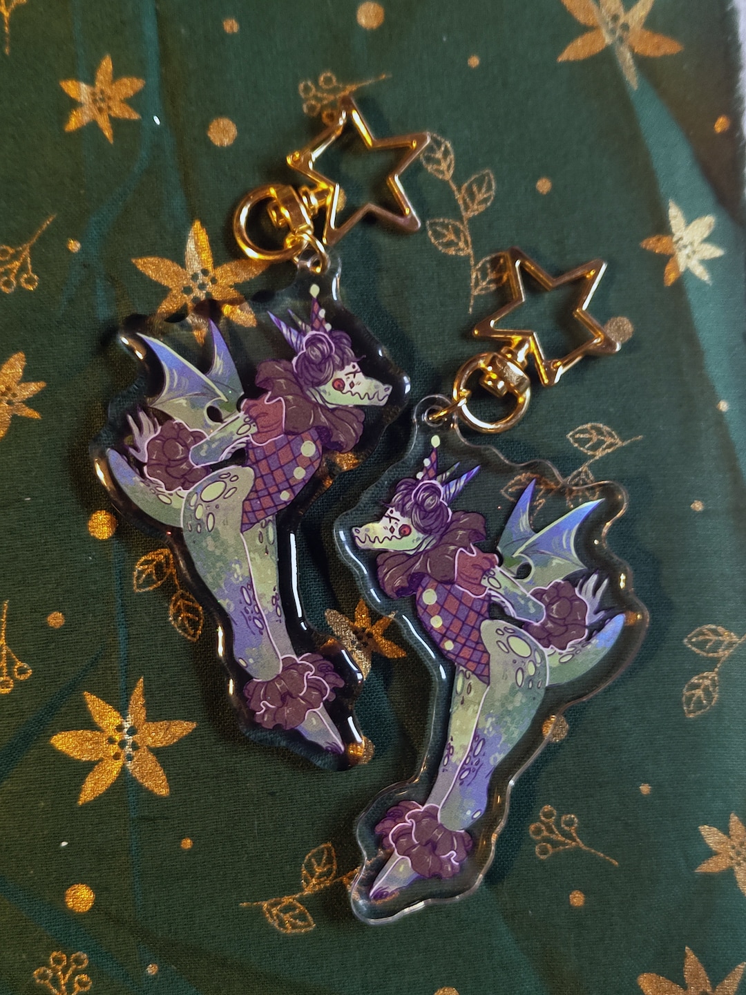 Ditzy Dragon Clown Glitter Acrylic Charm Circus Creatures S2 - Etsy