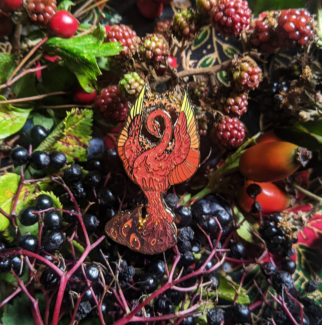 Phoenix Hard Enamel Pin, Mythology Pin - Etsy