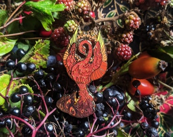 Alt Phoenix Bird Pin Set - Gunmetal or Silver Plated Hard Enamel Pin ...