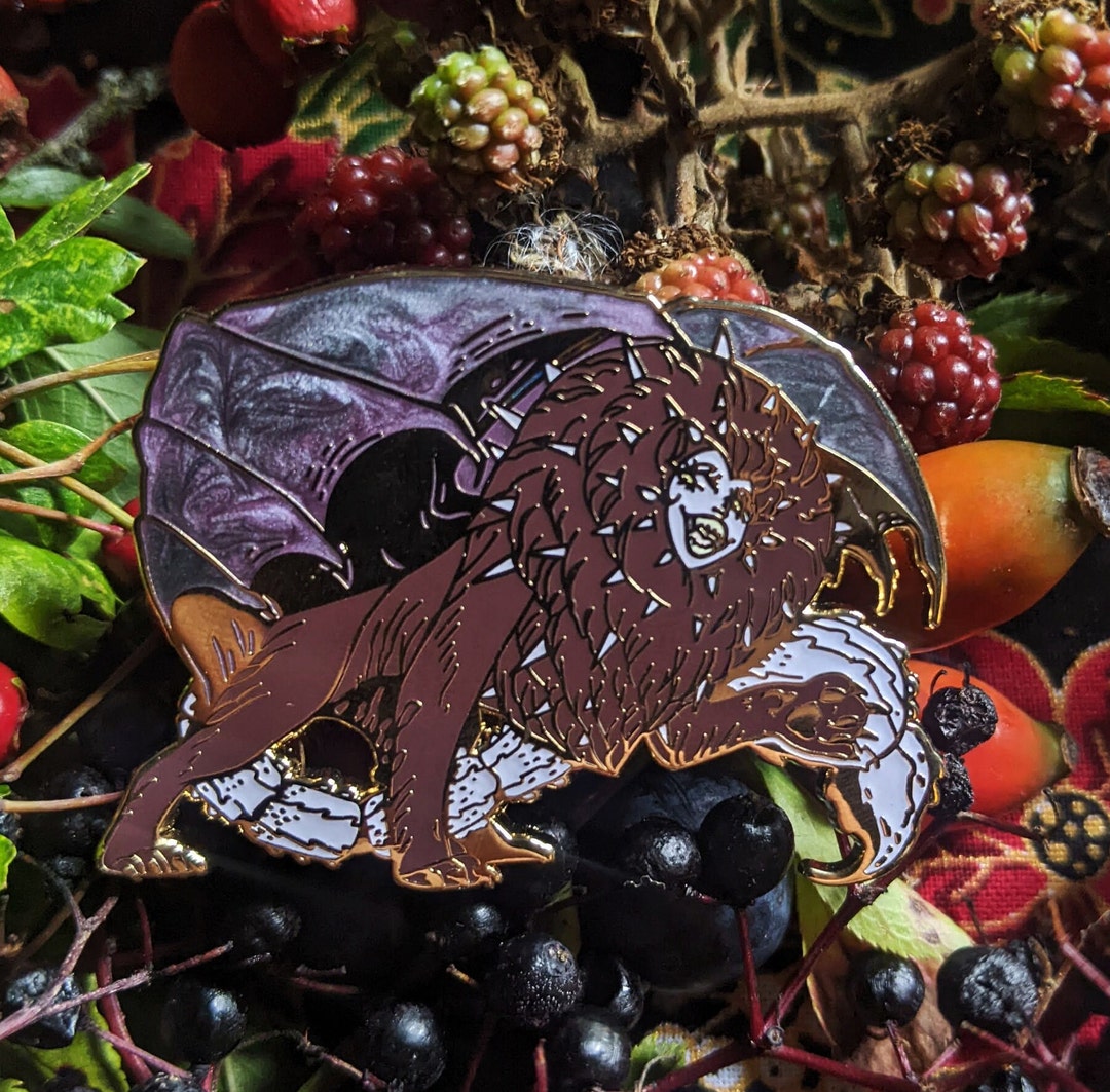 Manticore Hard Enamel Pin, Scorpion Lion, Mythology Pin - Etsy