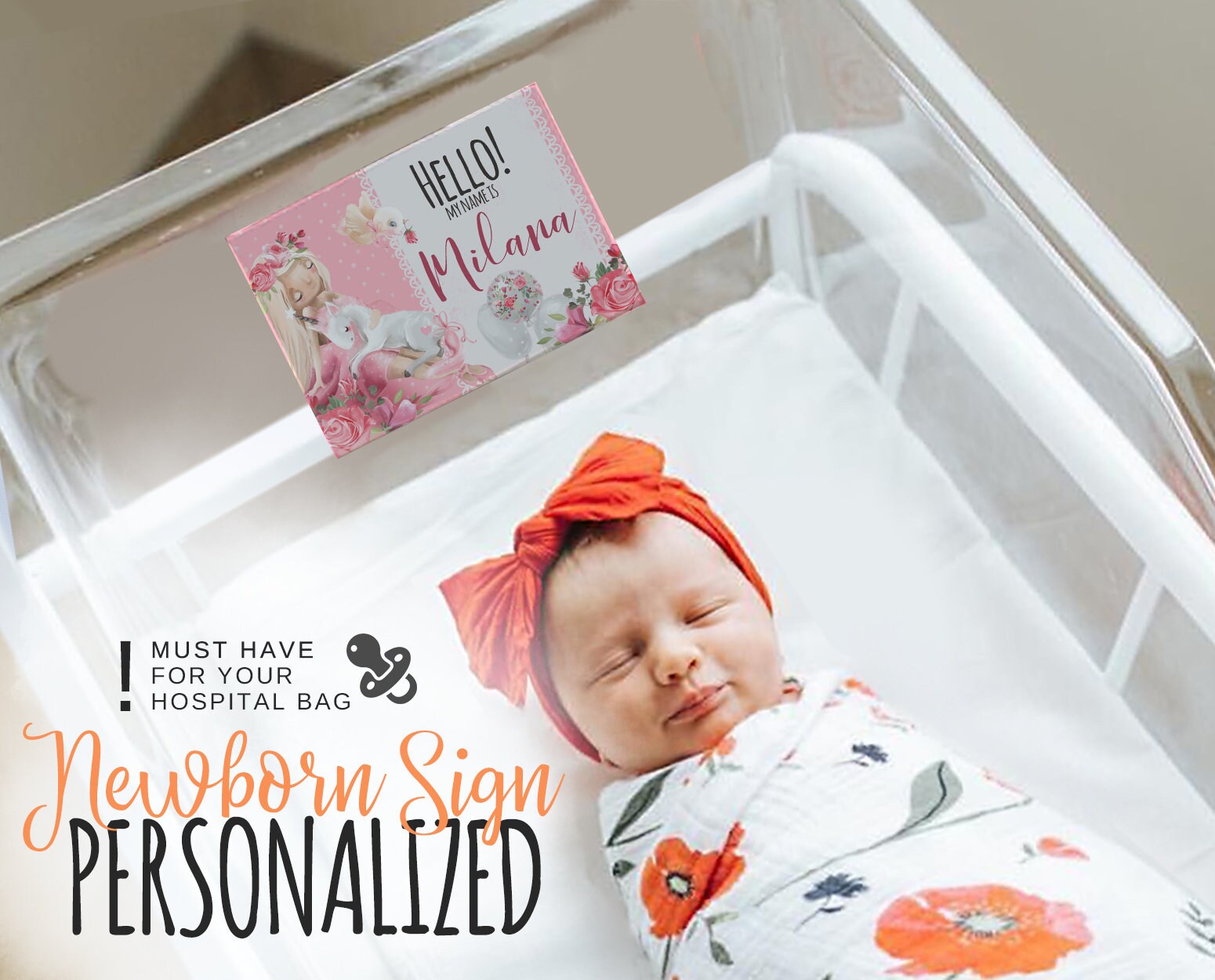 Paper & Party Supplies tag baby sign personalised sign newborn bed sign ...