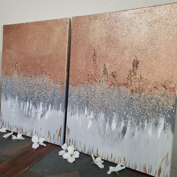 Abstract Glitter Painting - Etsy