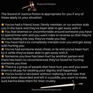 Sword of Justice Potion Elixir: Customized Magick Spell - Etsy