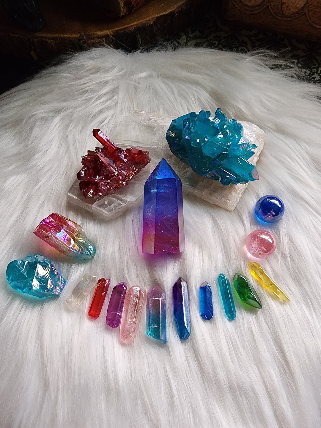 Huge Aura Quartz Set With Wands Tower Spheres and Clusters - Etsy