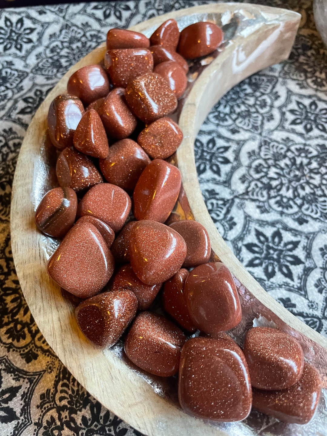 Goldstone Tumbled Stone. Helps You Achieve Goals. Manifestation ...