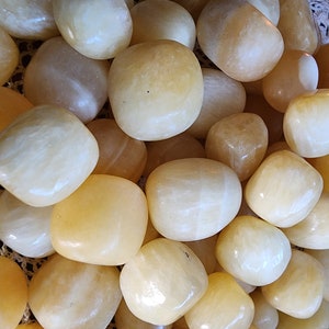 Yellow Honey Calcite Polished Tumbled Stone. Free Spell. Associated ...