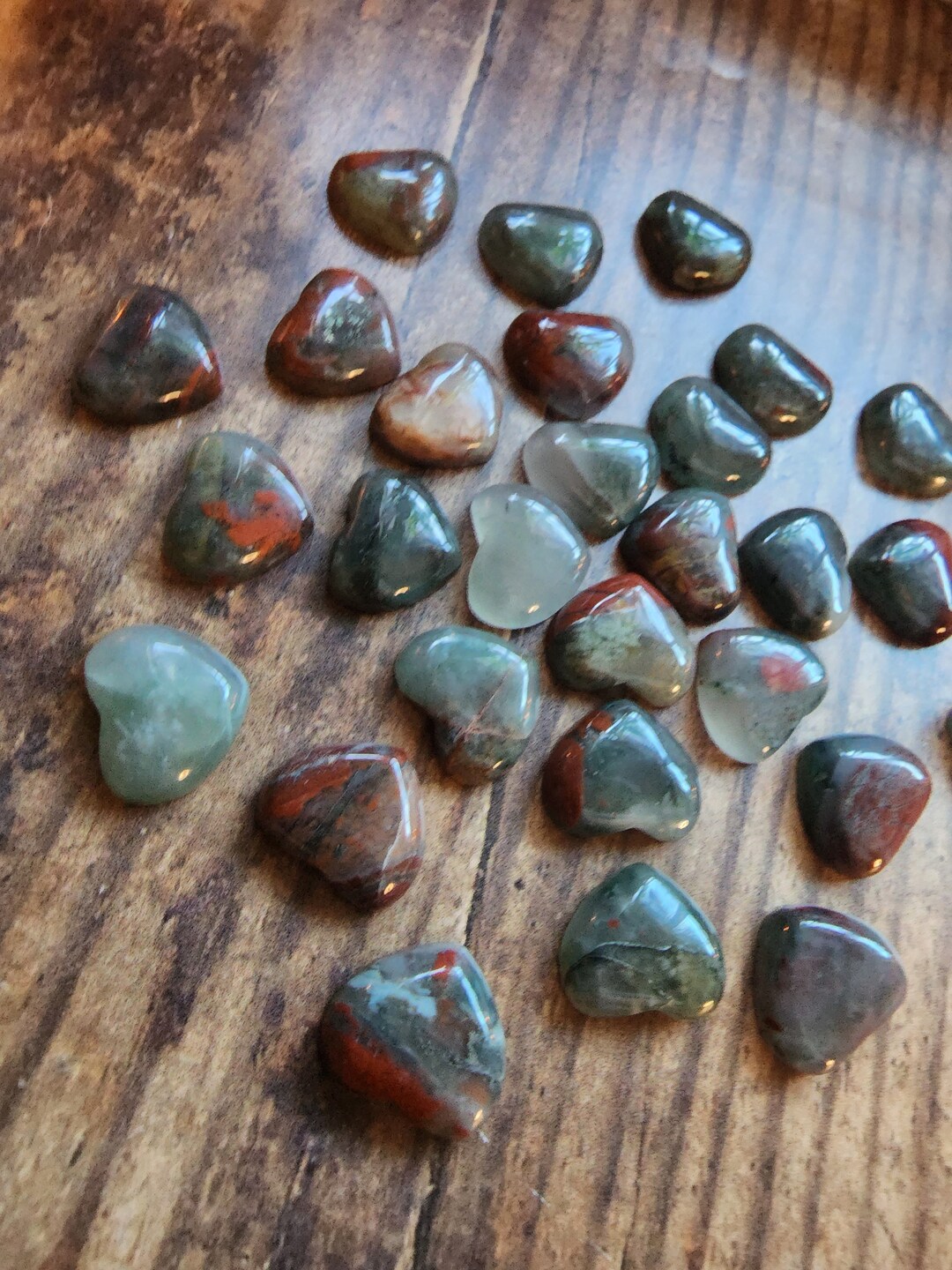 Bloodstone Heliotrope Mini Crystal Heart. Free Spell Option. Protection ...