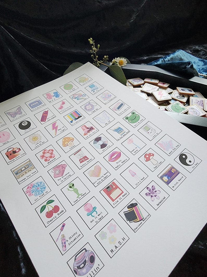 90's Girl Oracle Card Tablet Instant Download. Printable Oracle Tarot ...