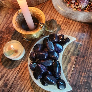 Blue Goldstone Polished Tumbled Stone. Free Spell Included. Associated ...