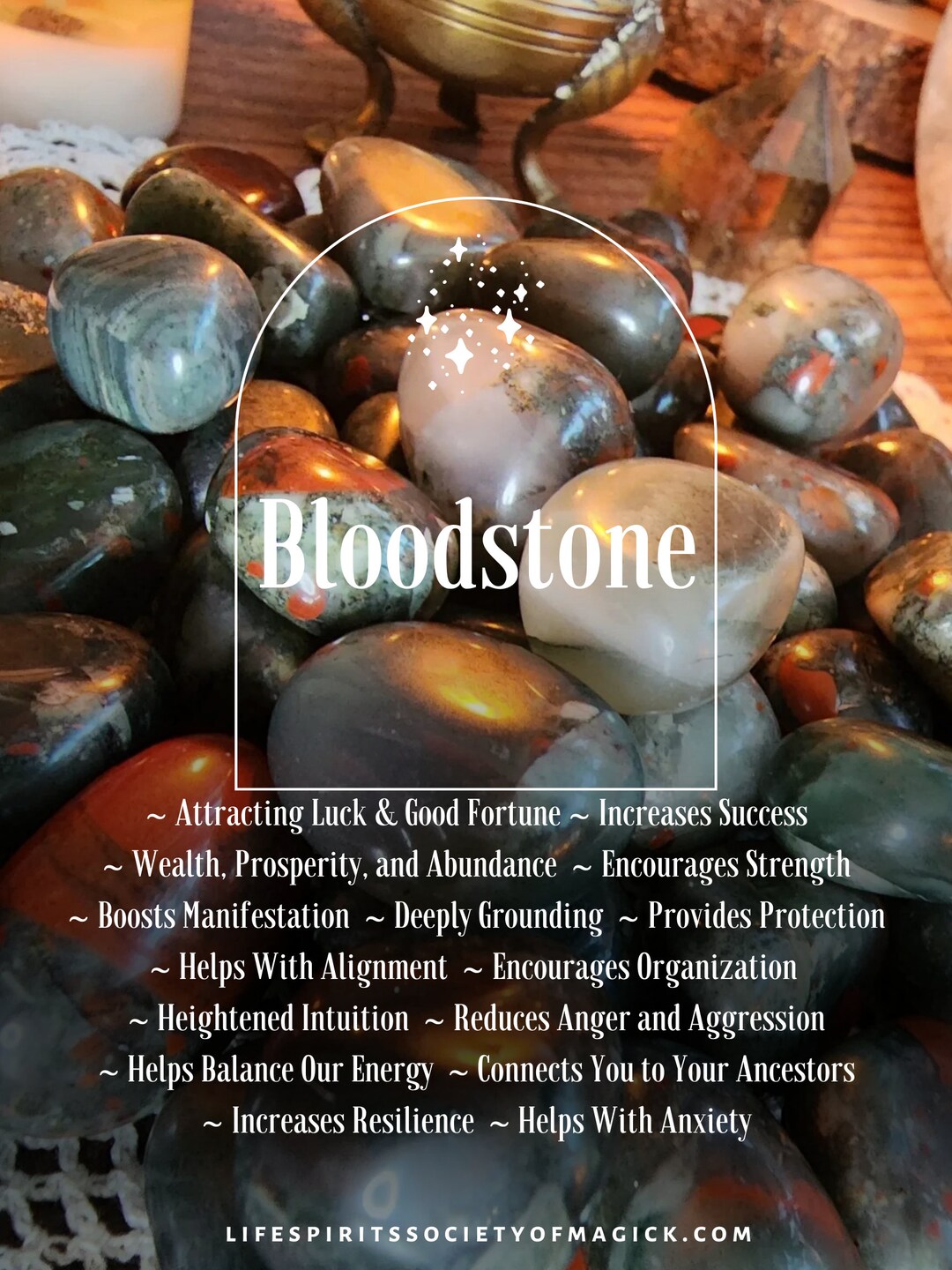 Blood Stone Heliotrope Bloodstone With Spell Option. Luck, Good Fortune ...