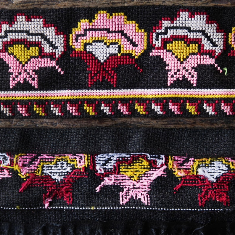 Hmong Complete Hand Cross Stitch Border for Diy,ethnic Strap,miao ...