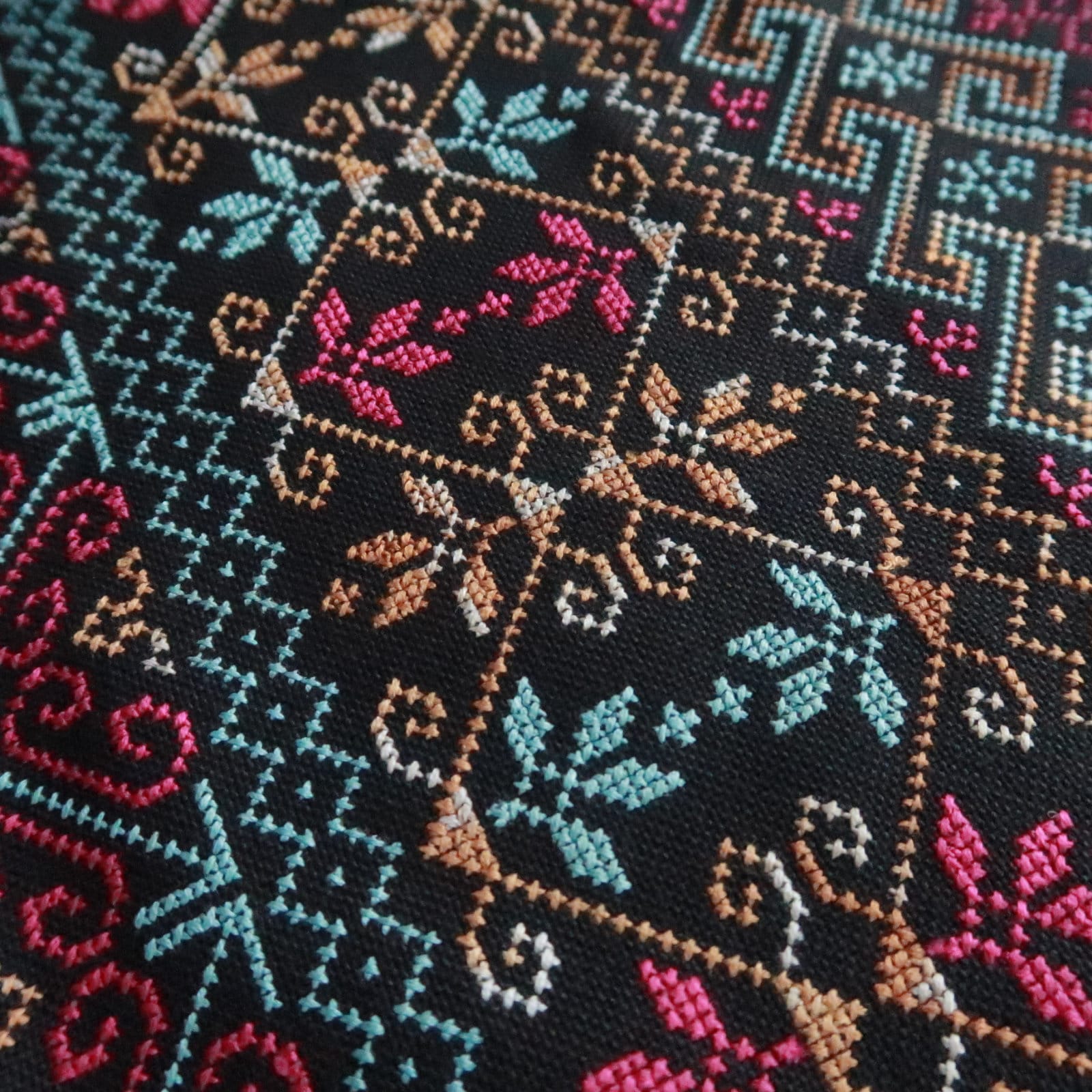 Hmong Finished Cross-stitch Fabric,hill Tribe Textile,boho Craft Supply ...