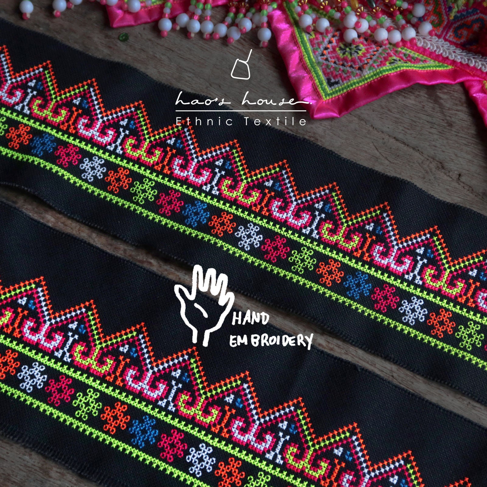 Hand Cross Stitch Border for Hmong Cloth,exotic Ethnic Strap,miao ...