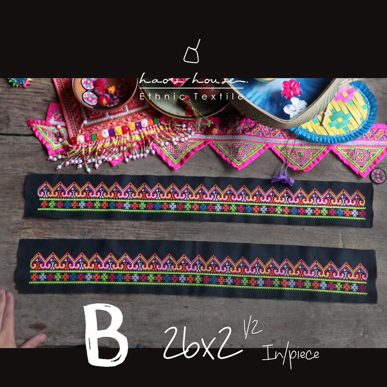 Hand Cross Stitch Border for Hmong Cloth,exotic Ethnic Strap,miao ...