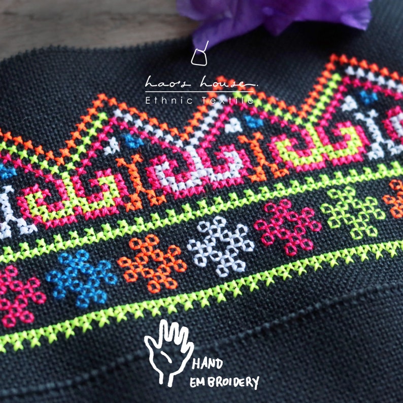 Hand Cross Stitch Border for Hmong Cloth,exotic Ethnic Strap,miao ...