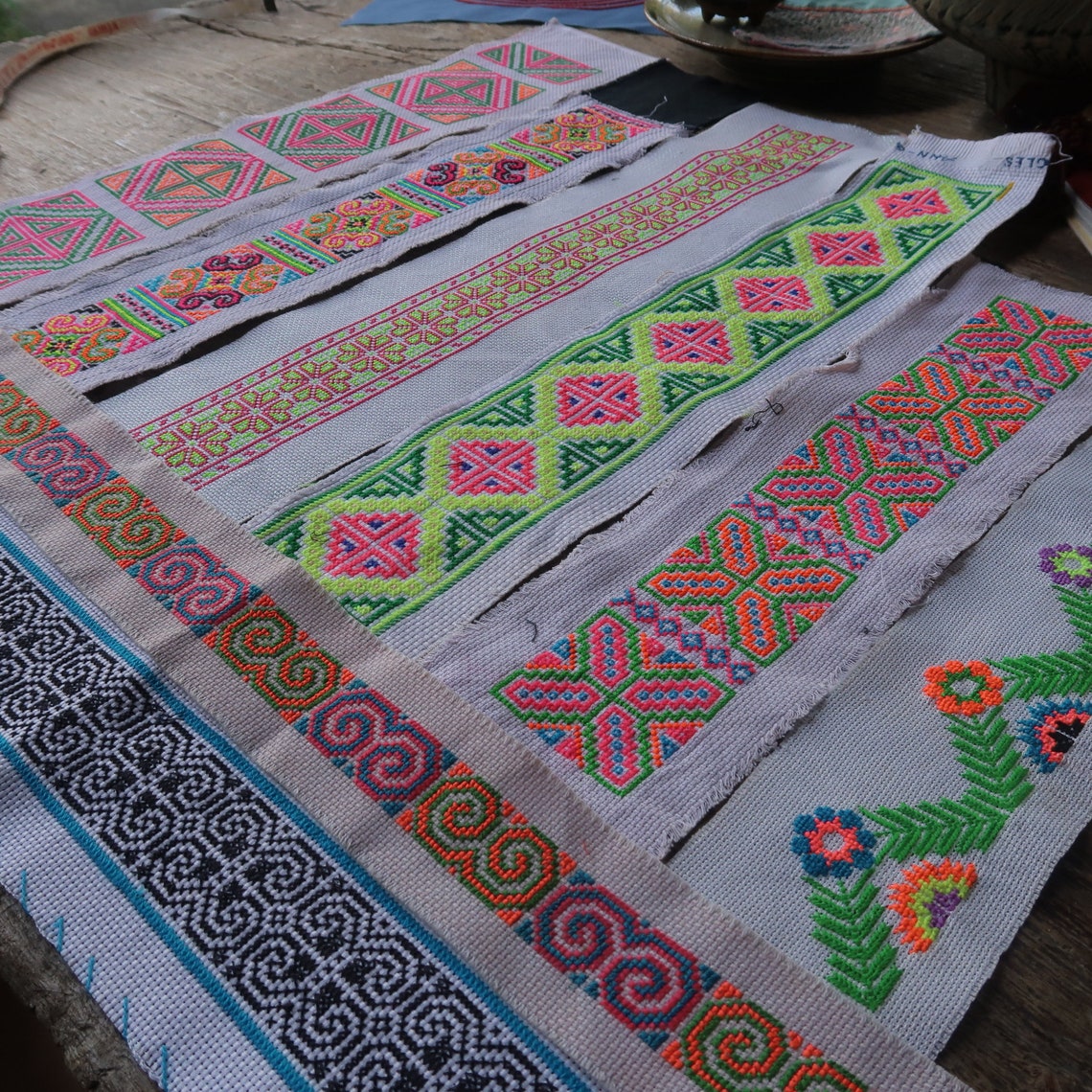 Hmong complete hand Cross Stitch Border for DIYEthnic | Etsy