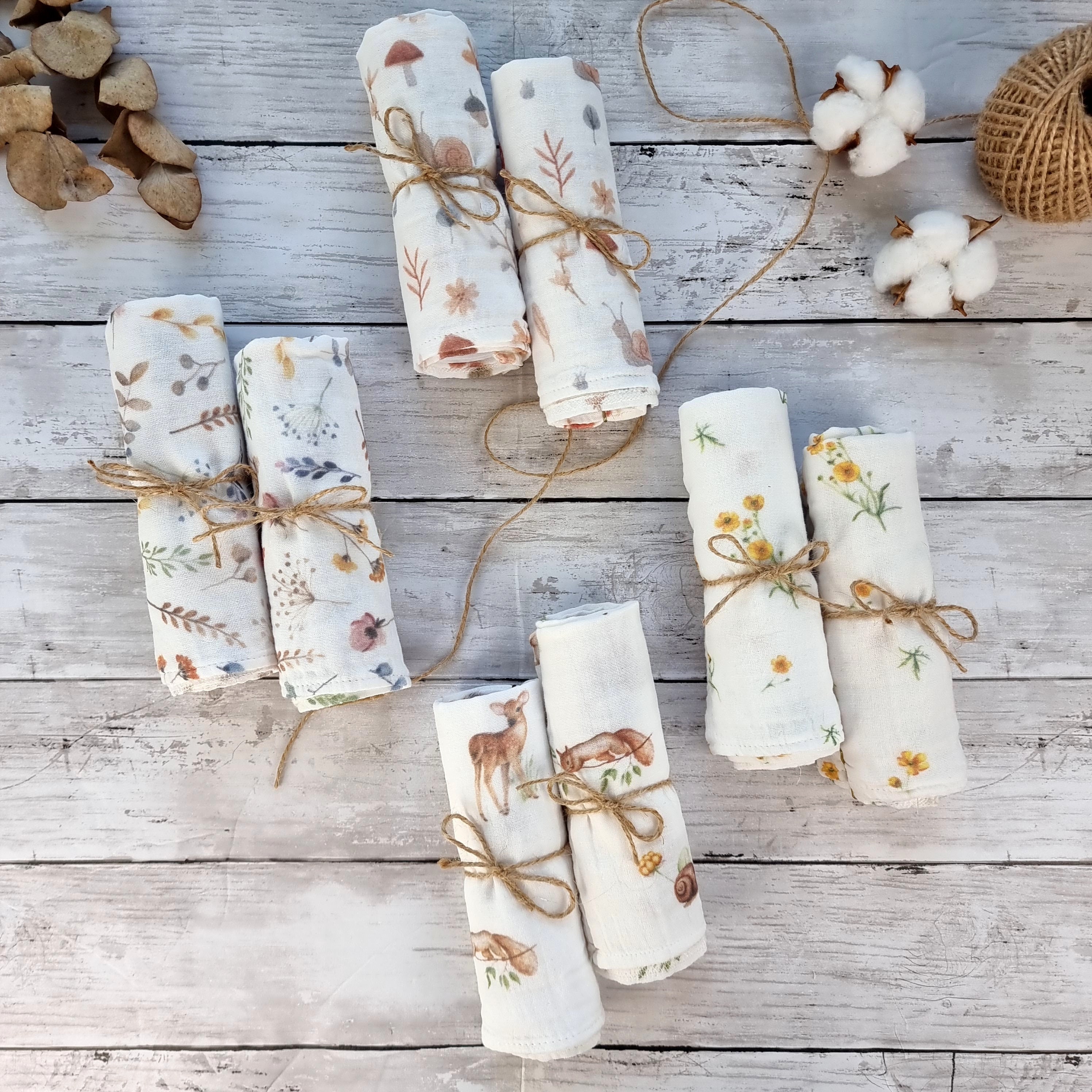 Newborn Burp Cloth, Muslin Squares Set, Hospital Bag Muslins, Baby ...