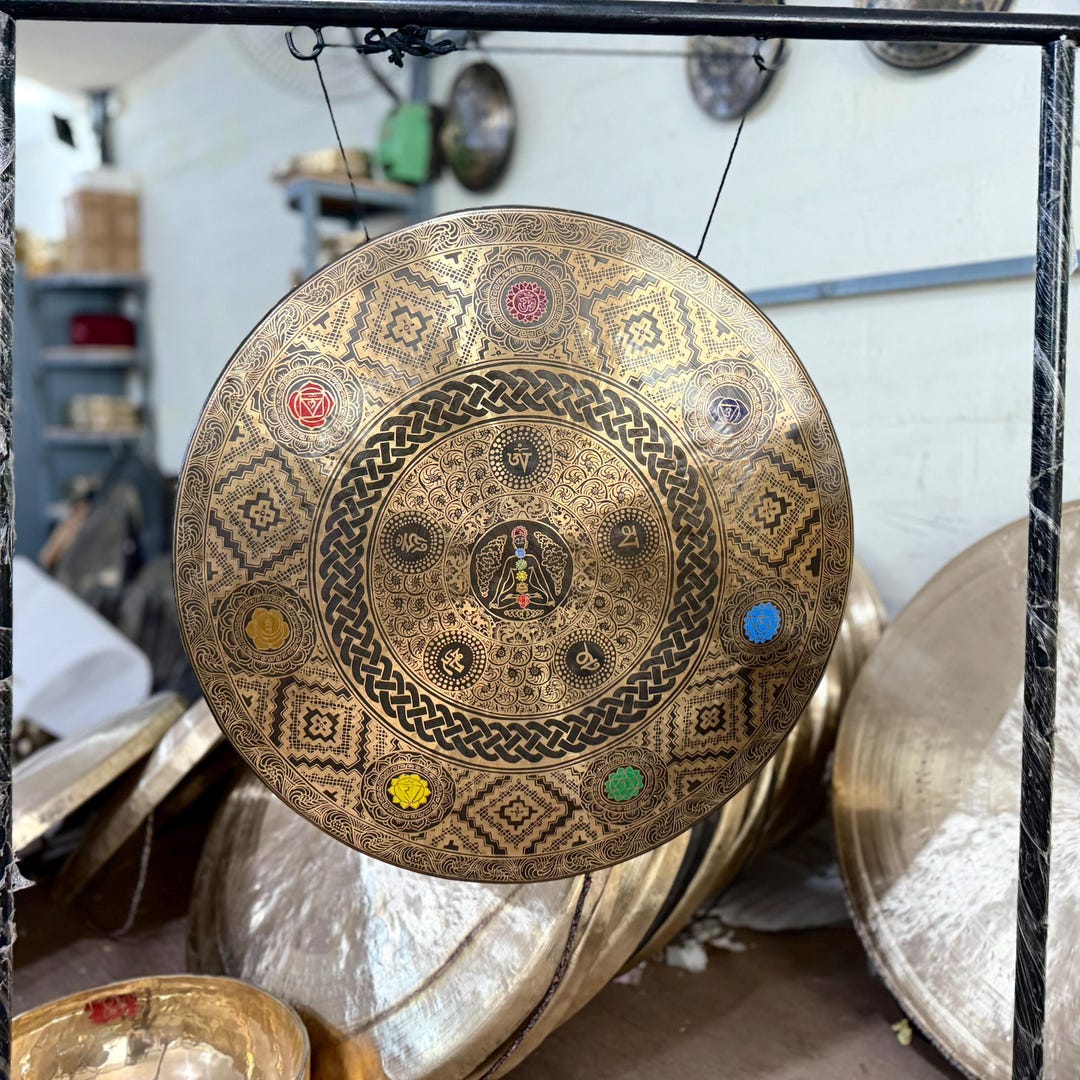 35cm to 100cm Meditating Yogi Gong-engraved With Chakra Colors ...