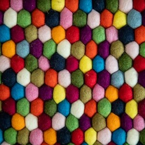 Felt Ball Rugs 40 Cm - 300 Cm Bright Multicolored Rug 100 % Wool Carpet ...
