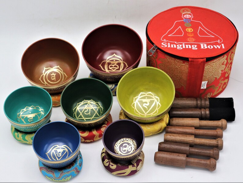 Chakra Color Singing Bowl Set-set of 7 Singing Bowl chakra - Etsy