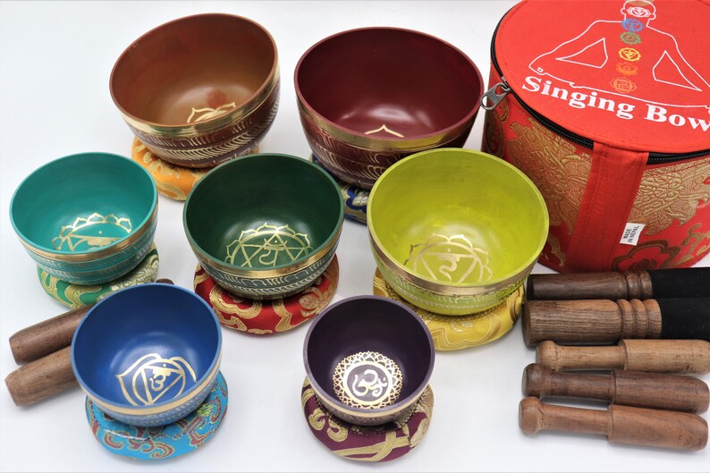 Chakra Color Singing Bowl Set-set of 7 Singing Bowl chakra - Etsy