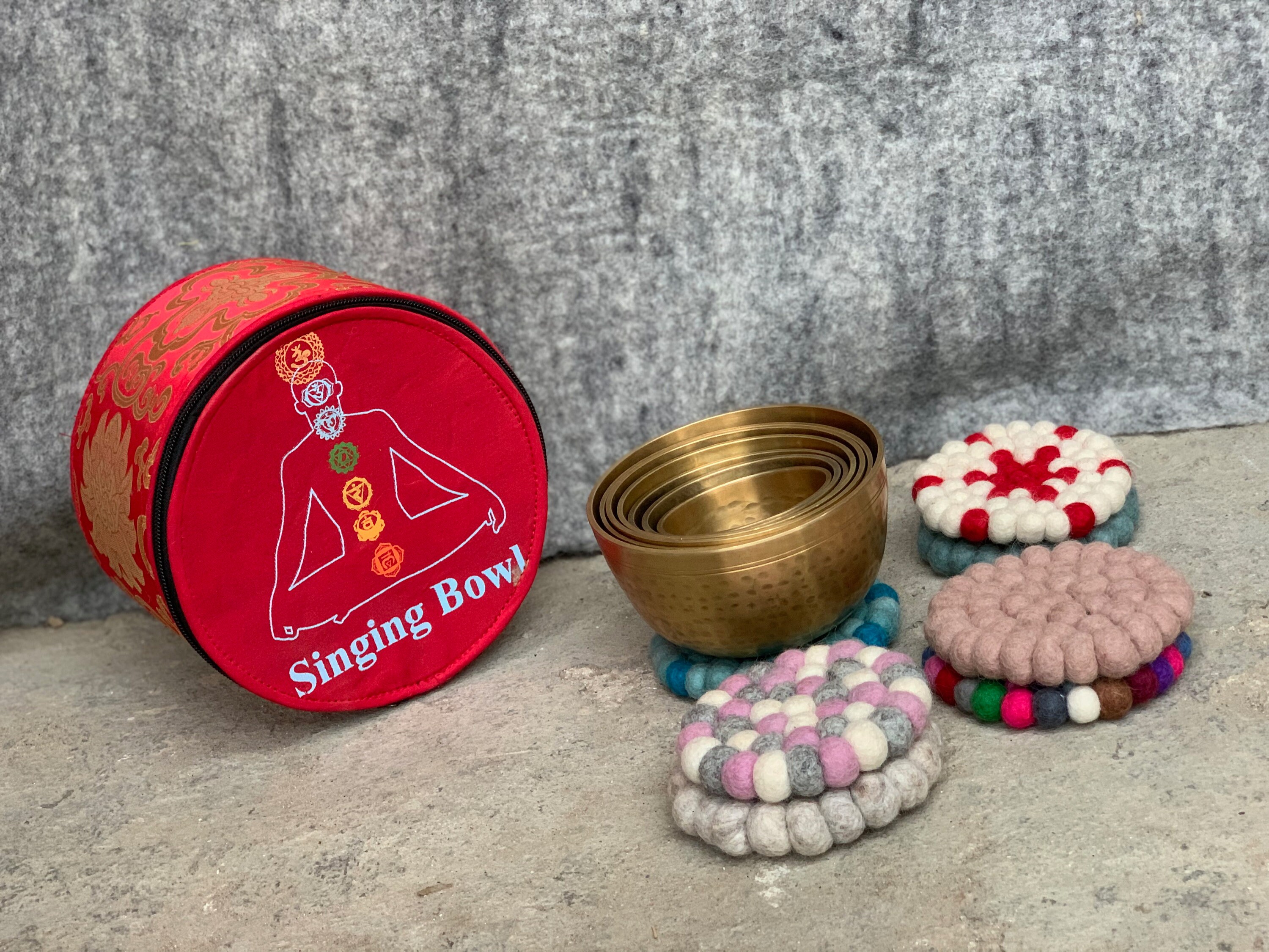 Singing Bowl Set Brass Hand Beaten Set of 7 for Meditation and - Etsy