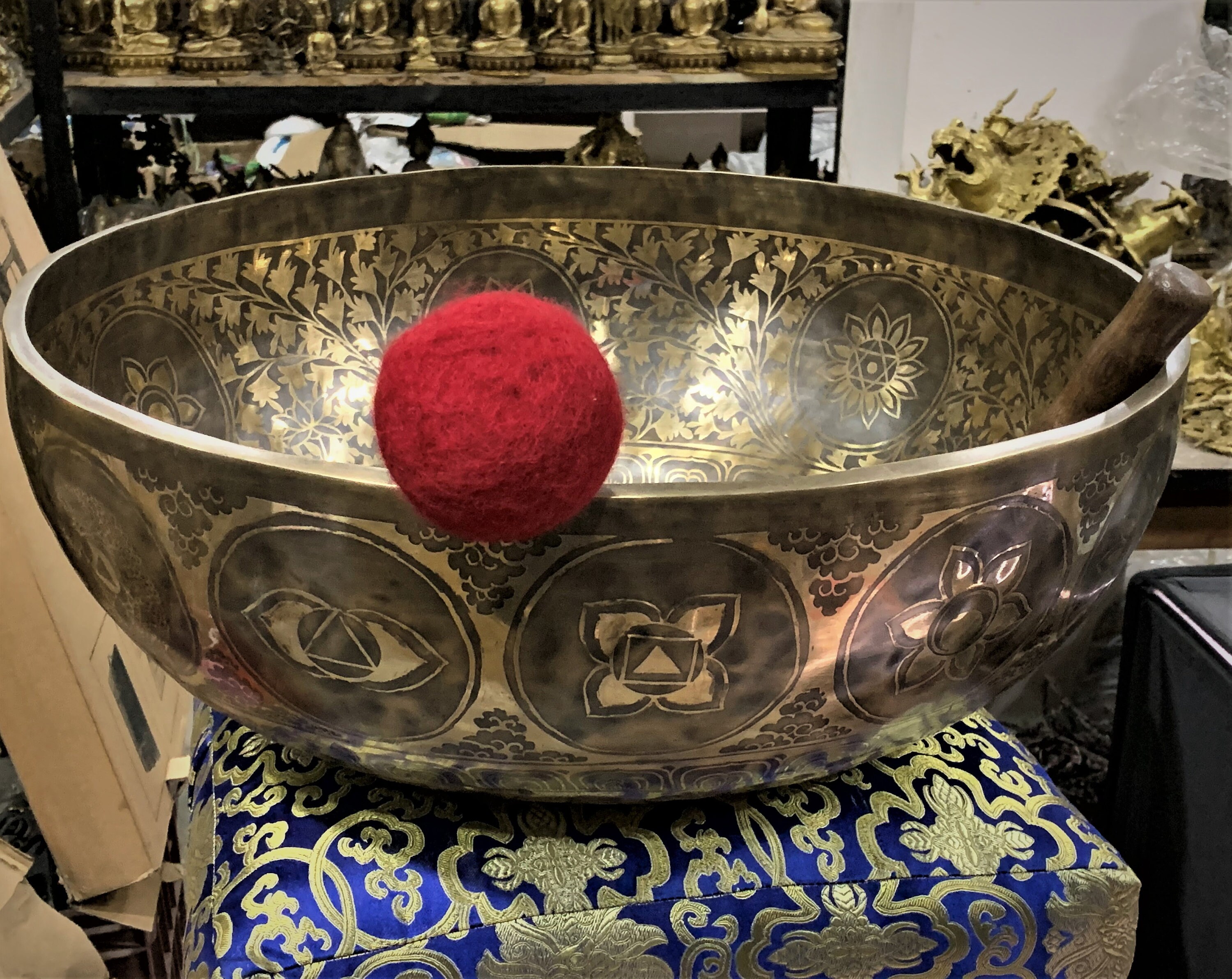 Extra Large Singing Bowl Lord Buddha Feet Engraved Singing - Etsy