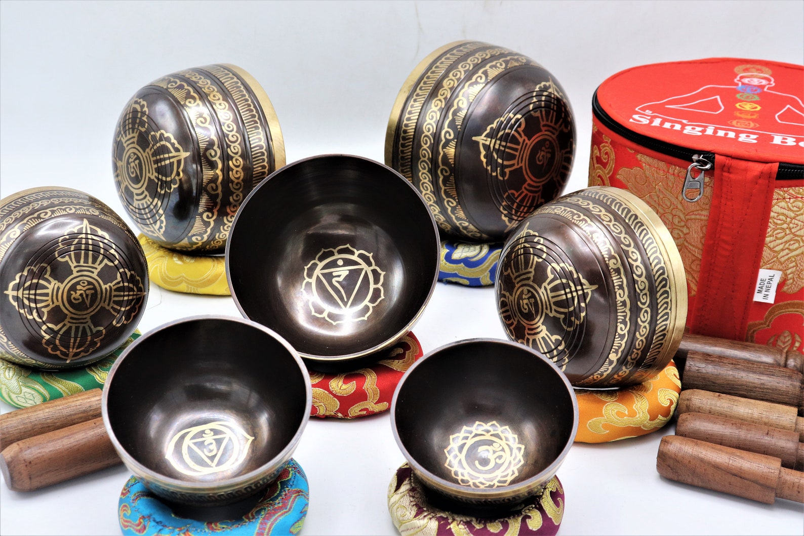 Brown Chakra Singing Bowl Set-set of 7 Singing Bowl chakra - Etsy