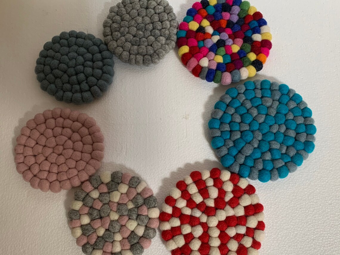 Set of Seven Felt Cushion Pure Handmade Felt Resting Cushion - Etsy