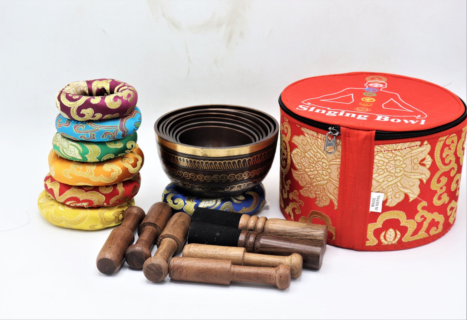 Brown Chakra Singing Bowl Set-set of 7 Singing Bowl chakra | Etsy