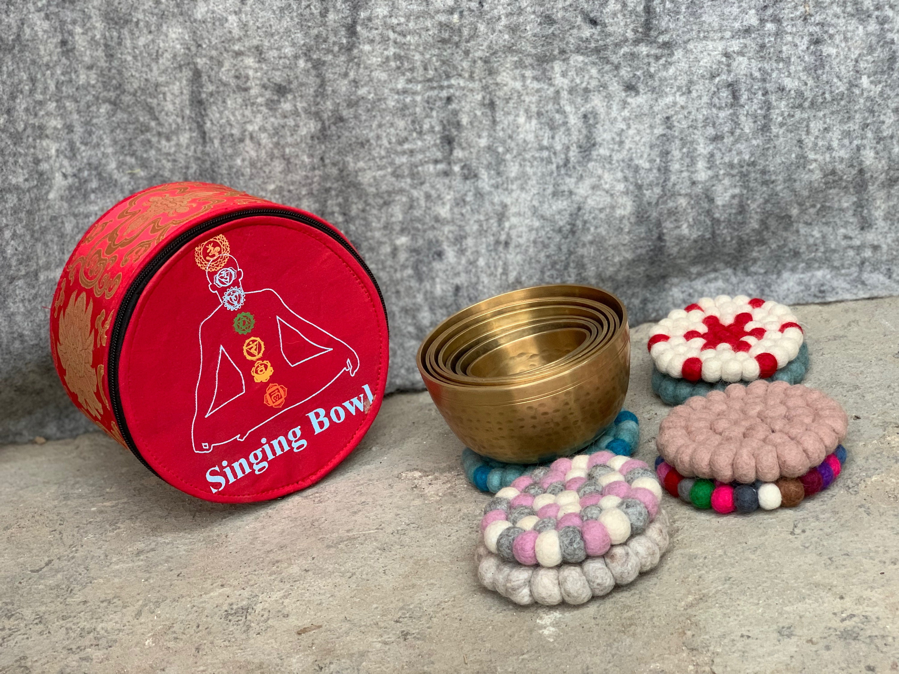 Singing Bowl Set Brass Hand Beaten Set of 7 for Meditation and - Etsy